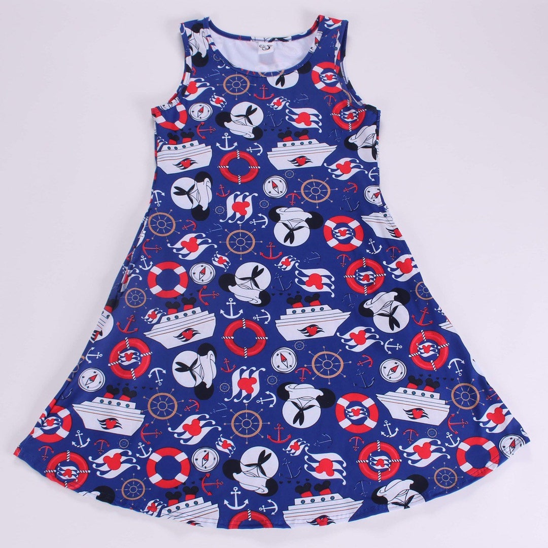 Disney Cruise Dress, Adult Size Nautical Print, Mommy and Me, Mickey ...