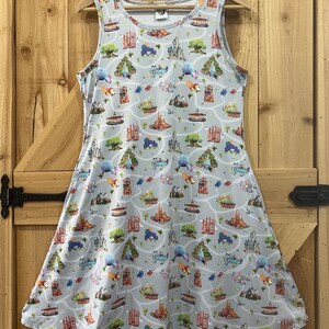 Disney Parks Dress Park Map Rides Disney Dress for Women Sleeveless ...
