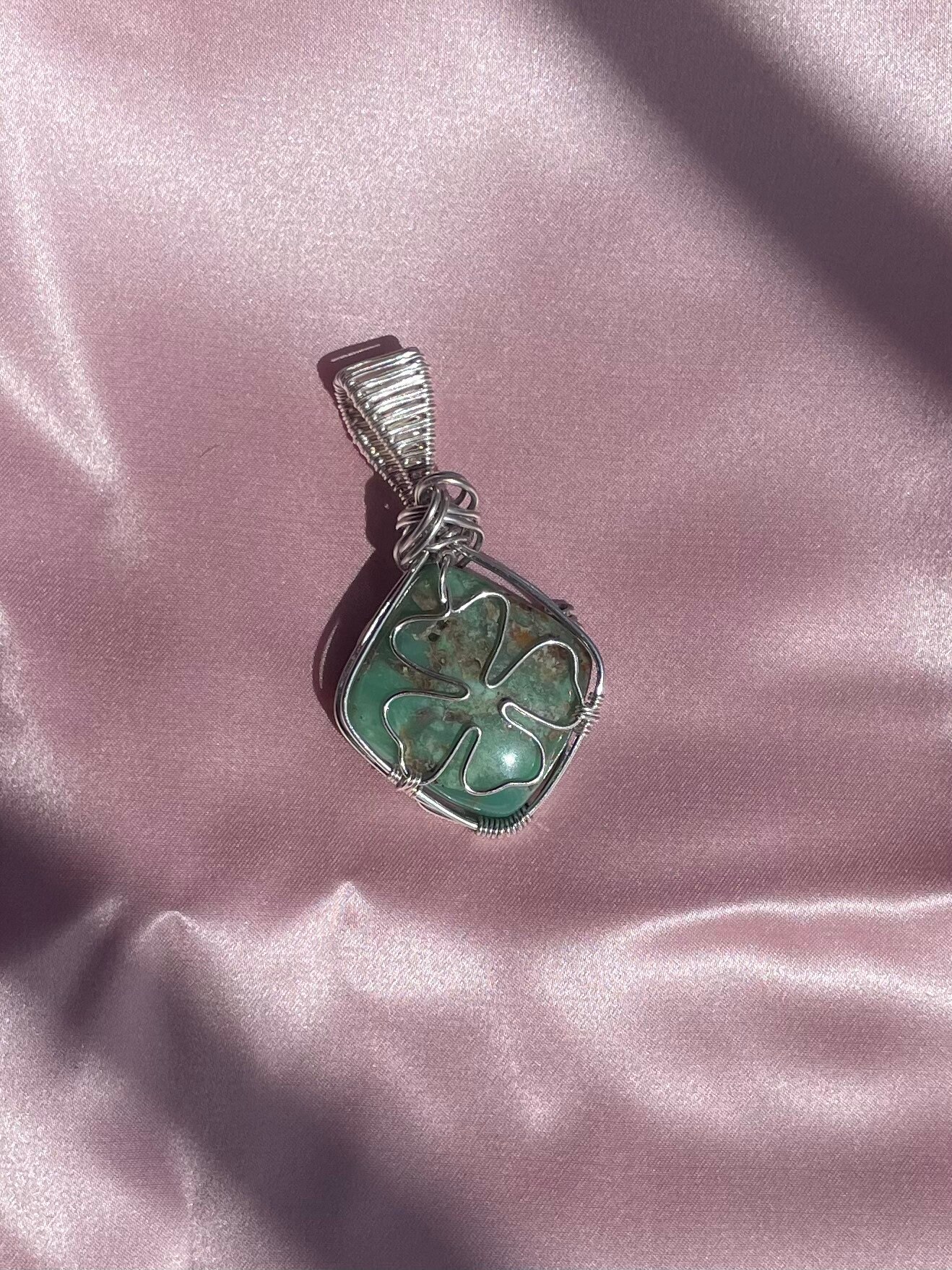 Four Leaf Clover Wire Wrapped Pendant - Etsy