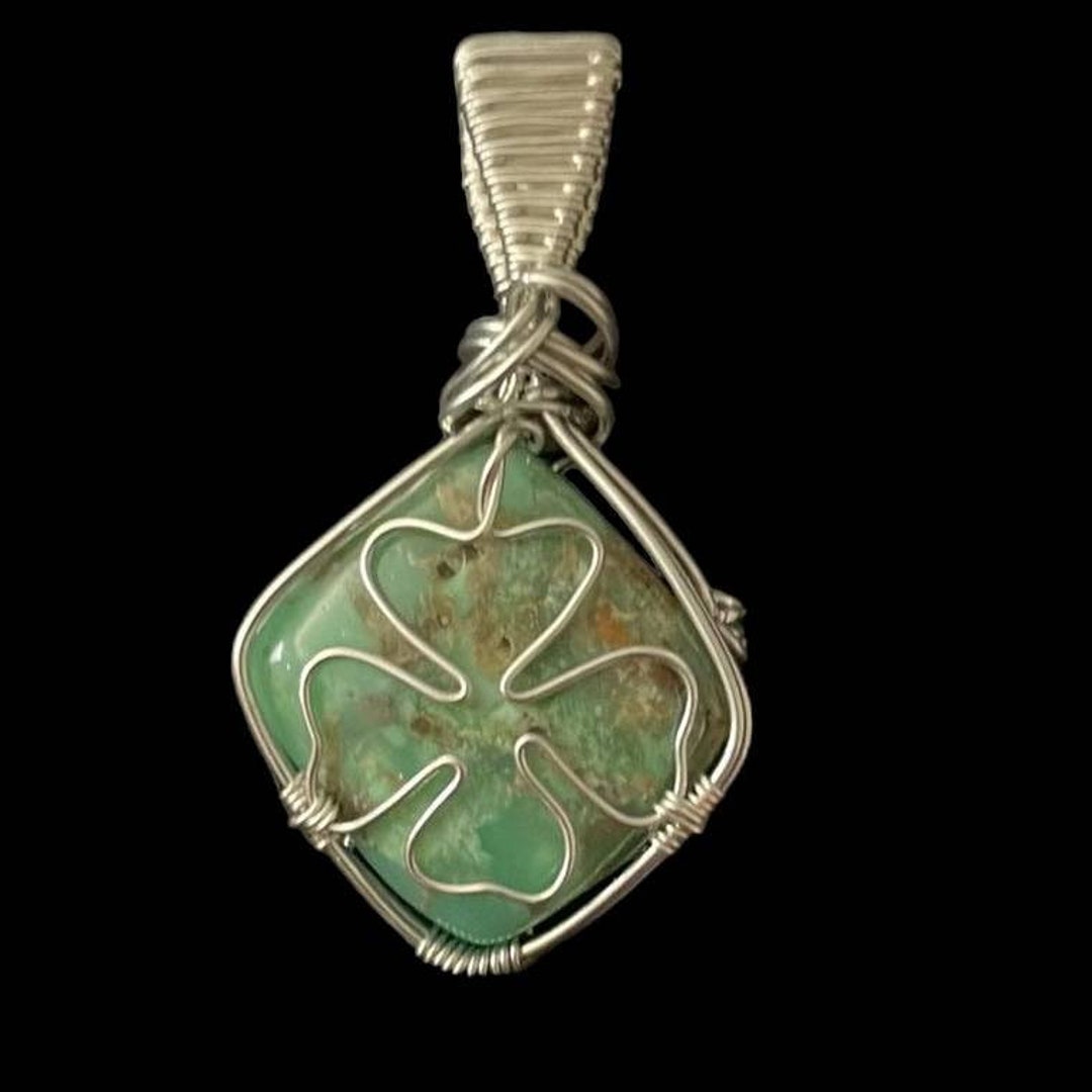 Four Leaf Clover Wire Wrapped Pendant - Etsy