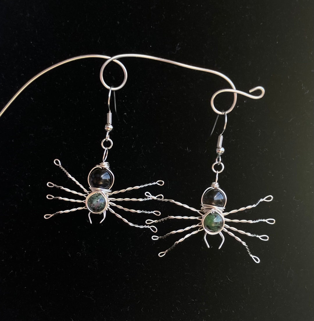 Wire Wrapped Spider Earrings - Etsy
