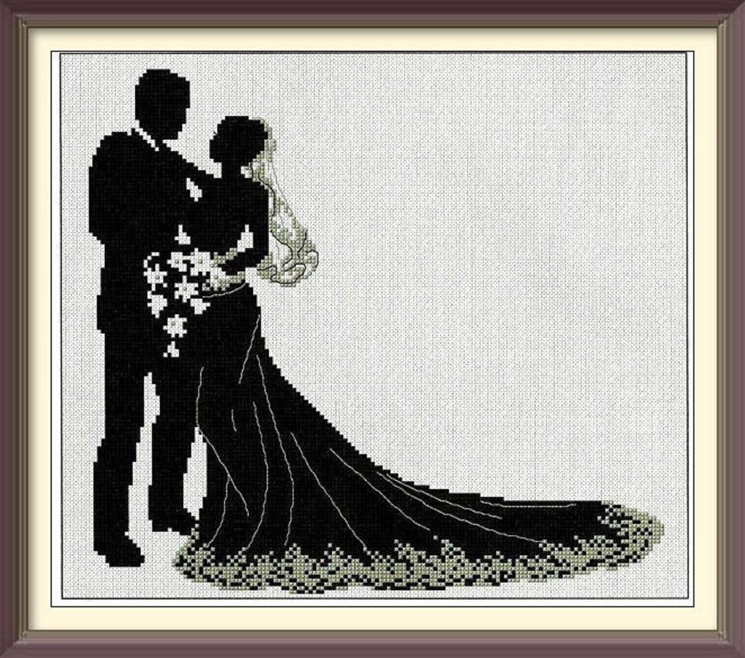 Wedding Cross Stitch Pattern, Wedding Count Stitch Pattern, Bride and ...