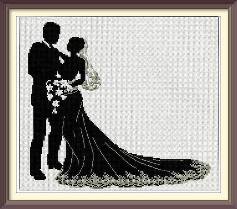 Wedding Cross Stitch Pattern, Wedding Count Stitch Pattern, Bride and ...
