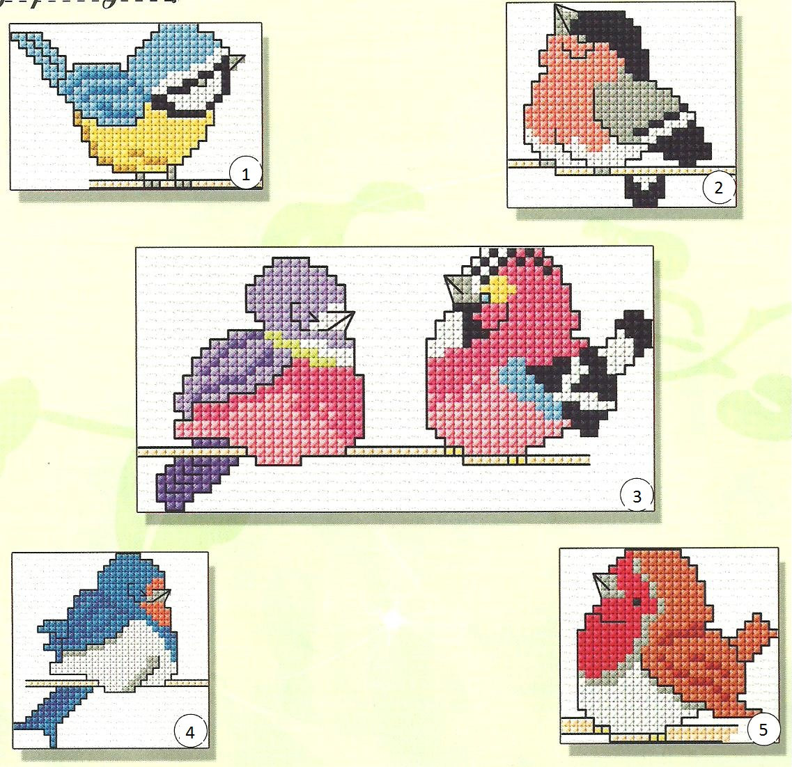 Birds Cross Stitch Pattern, 5 Birds Patterns Included, Animal Cross ...