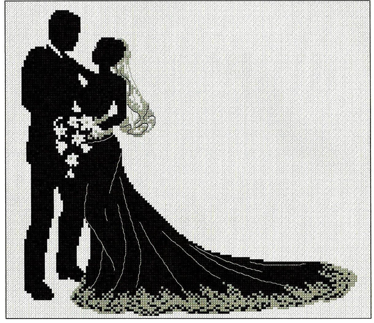 Wedding Cross Stitch Pattern, Wedding Count Stitch Pattern, Bride and ...