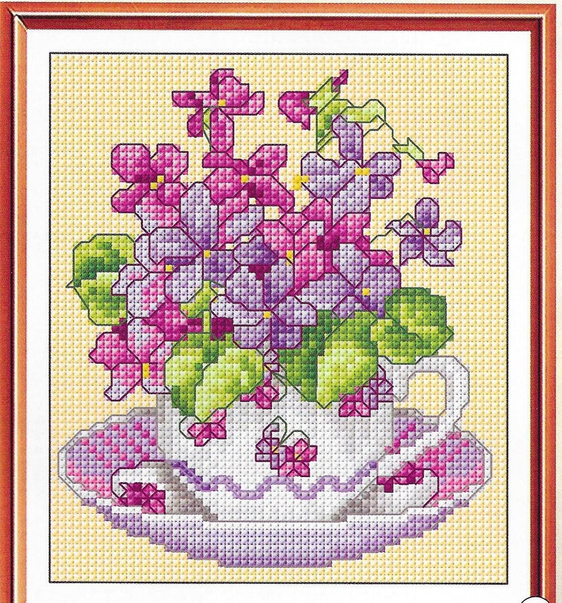 Flower Cup 2 Cross Stitch Design, Pdf Instant Download Xstitch Design ...