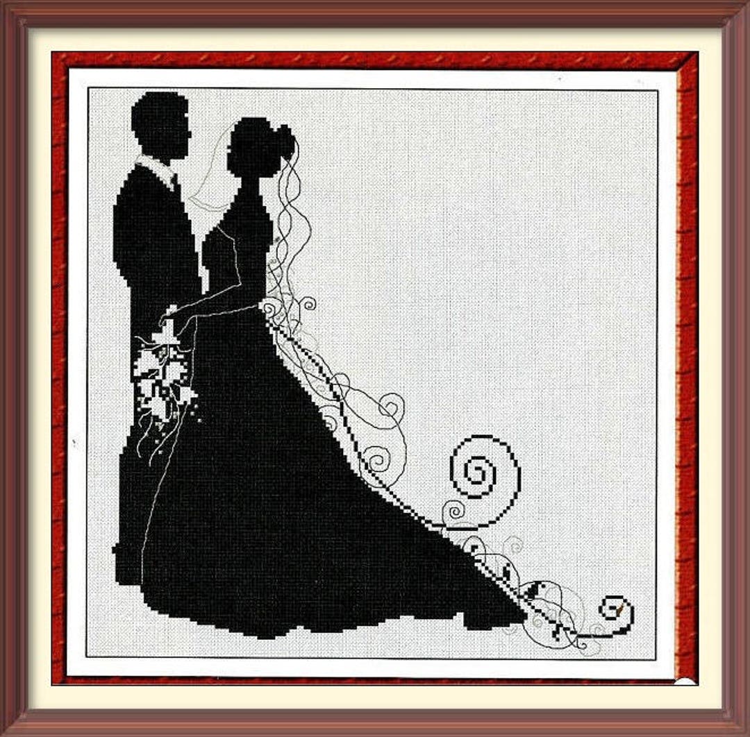Wedding Cross Stitch Pattern, Wedding Count Stitch Pattern, Bride and ...