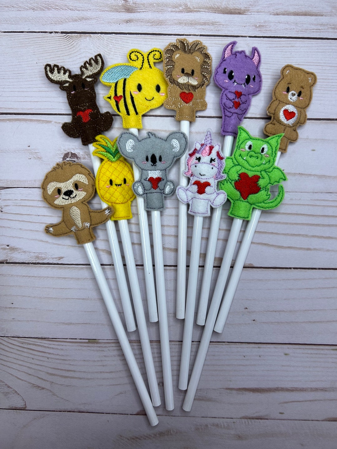 Felt Pencil Toppers | Embroidered Toppers, School Accessories, Back to ...