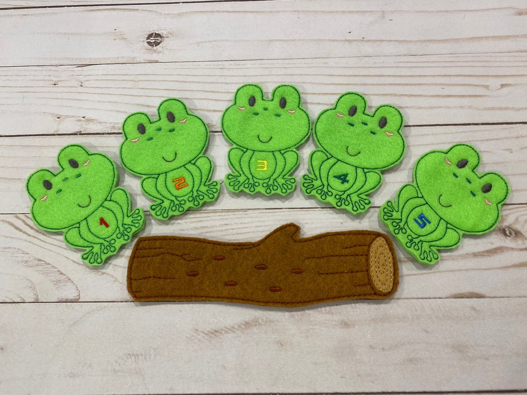 5 Green Speckled Frogs Finger Puppets | Pretend Play, Educational Toy ...