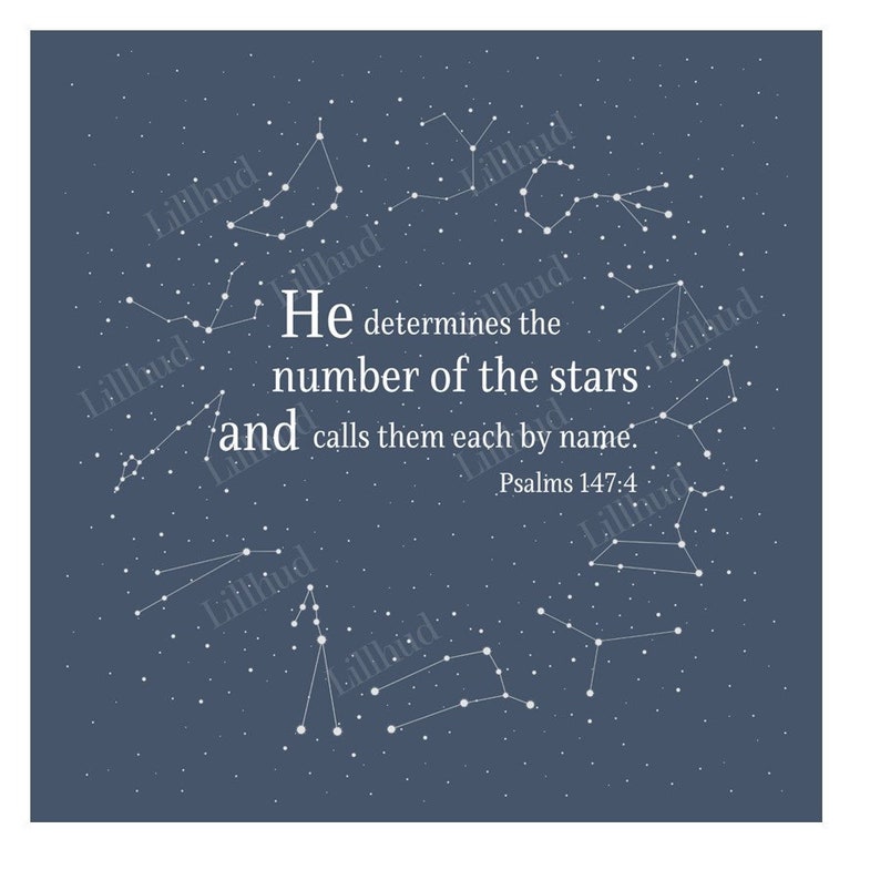 Psalms 147:4 He Determines the Number of the Stars Digital Download - Etsy