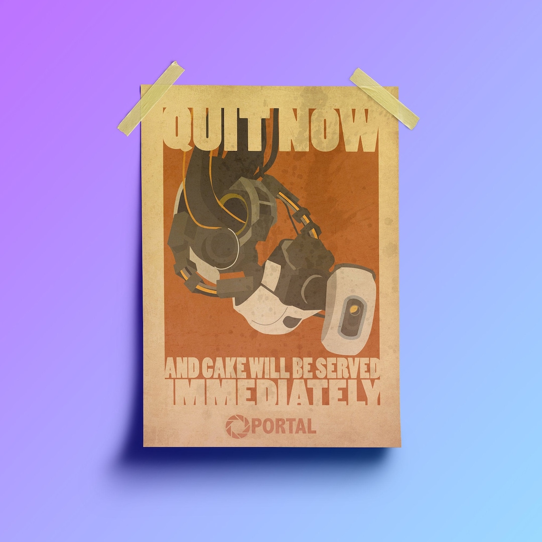 Glados Portal Propaganda Print Poster A4, A3 - Etsy