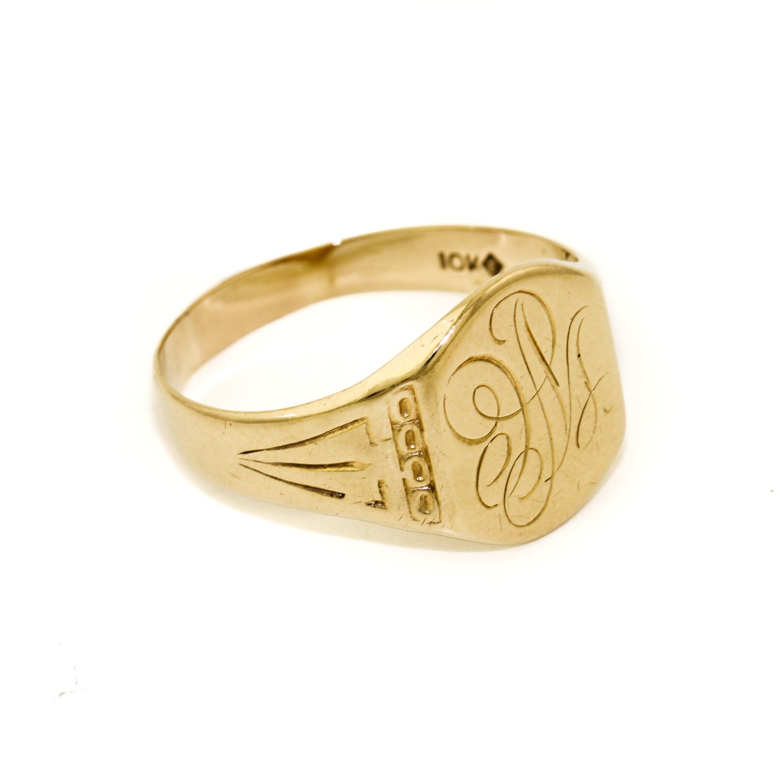 Vintage 1950s Gold Cursive Signet - Etsy