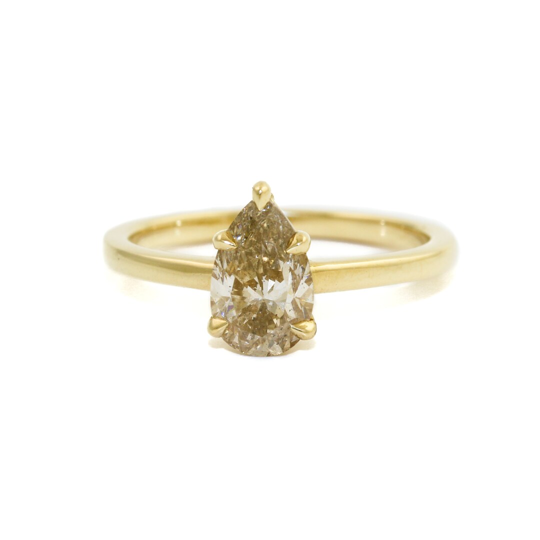 M2O 14k Gold X Champagne Diamond Ring - Etsy