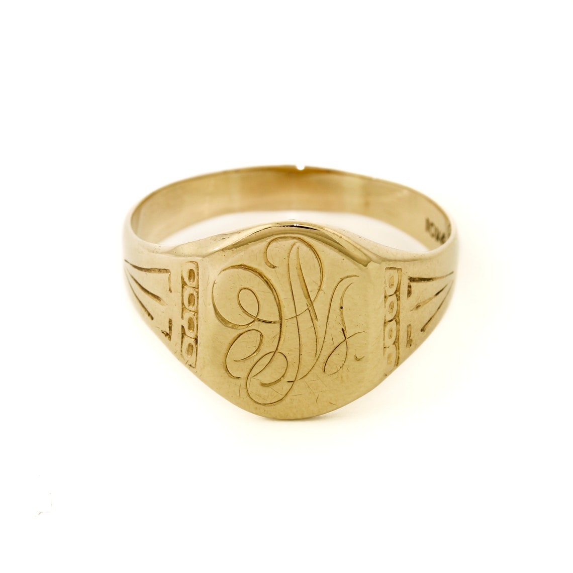 Vintage 1950s Gold Cursive Signet - Etsy