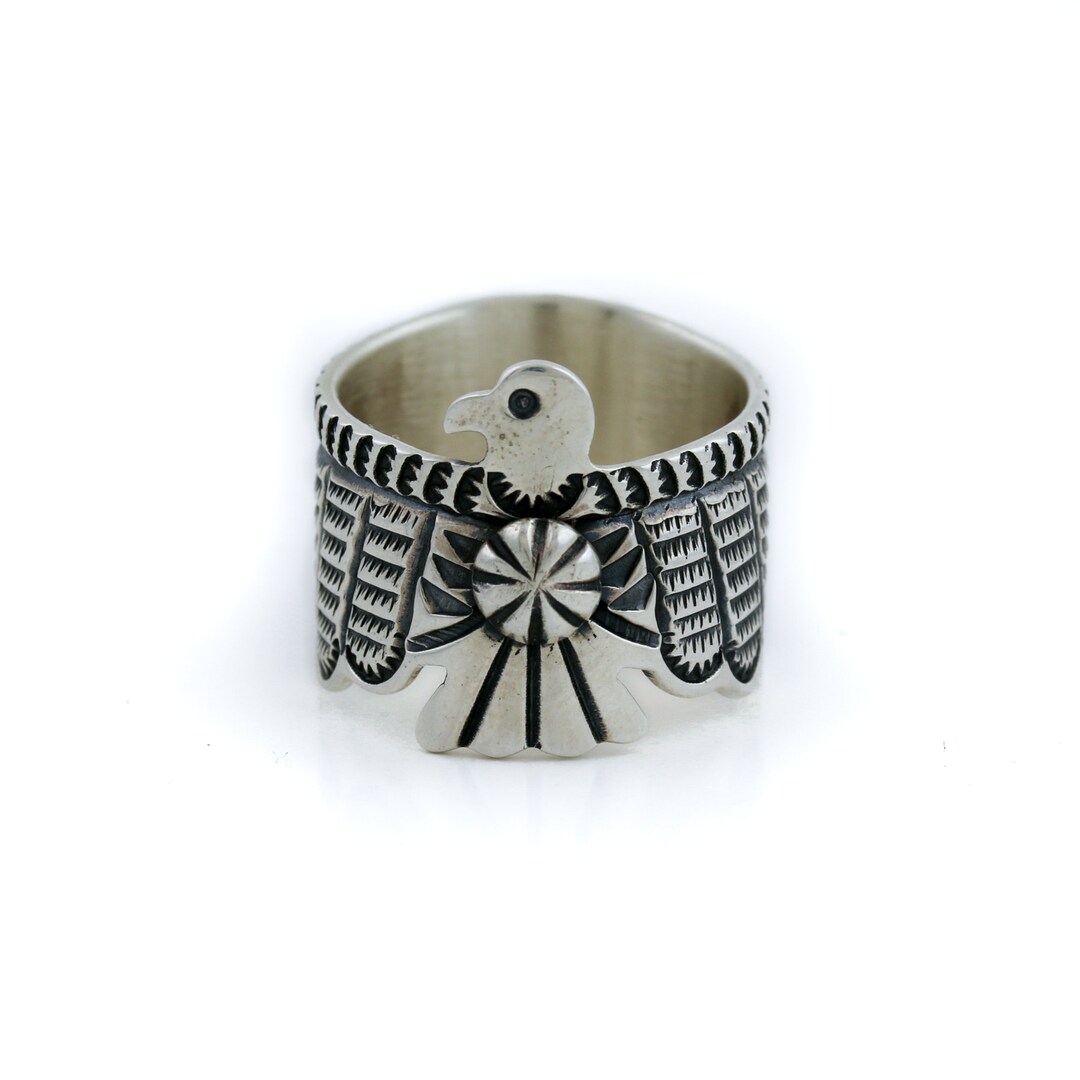 Contemporary Silver Navajo Thunderbird Ring - Etsy