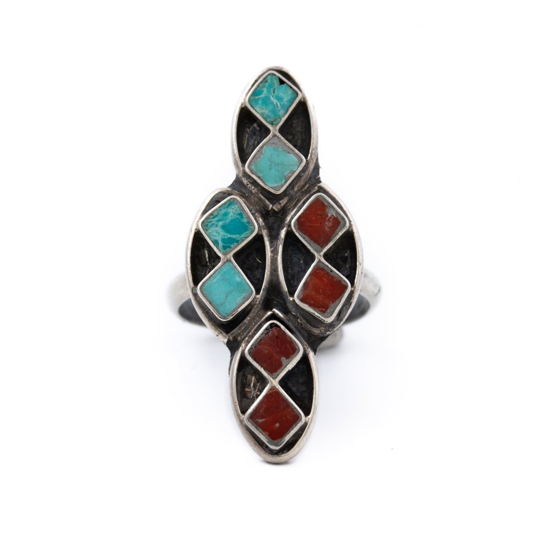 Diamond Cut Combo Ring Navajo Ring - Etsy