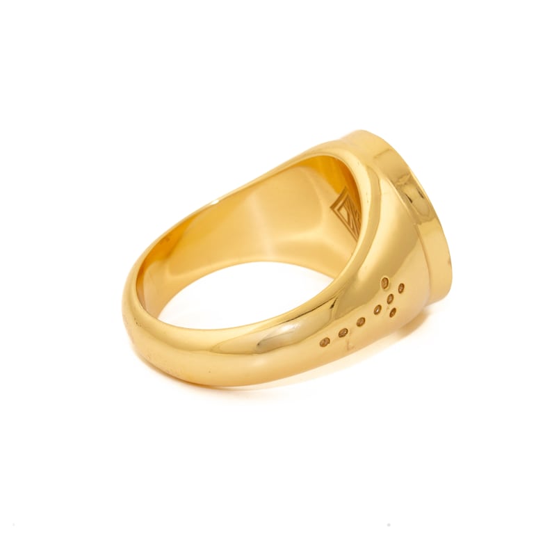 Solid Yellow Gold Japanese-inspired "sunflower" Signet by Kingdom - Etsy
