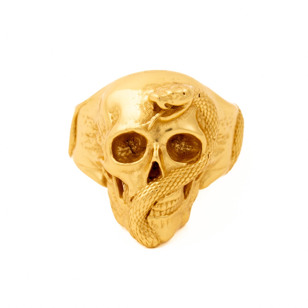 Gold jake Skull Ring - Etsy