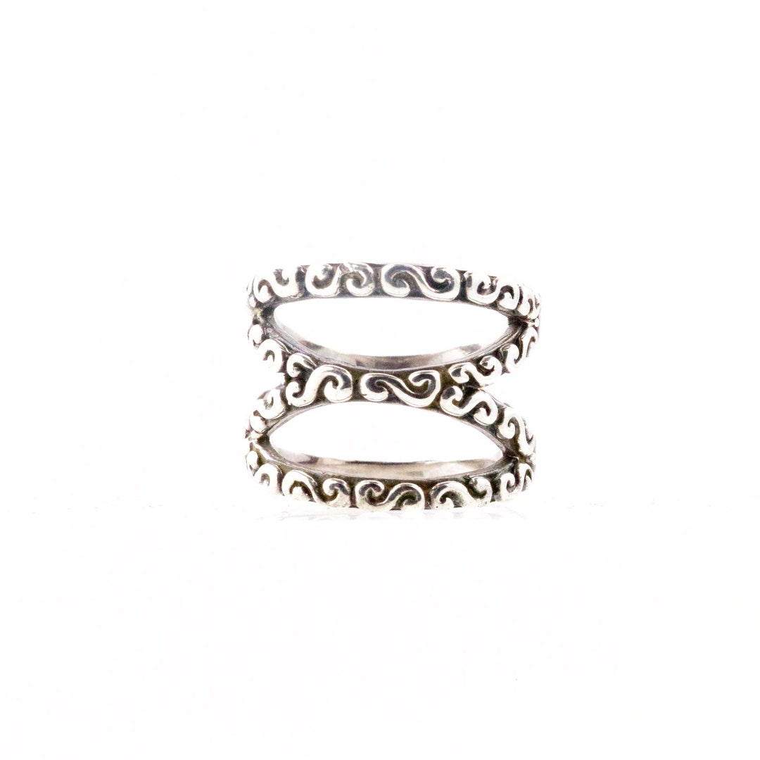 Silver X Ornate Triple-stacked "lautan" Indonesian Ring - Etsy