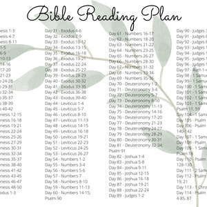 Bible Reading Plan Bookmark, Chronological Bible Plan for Students ...