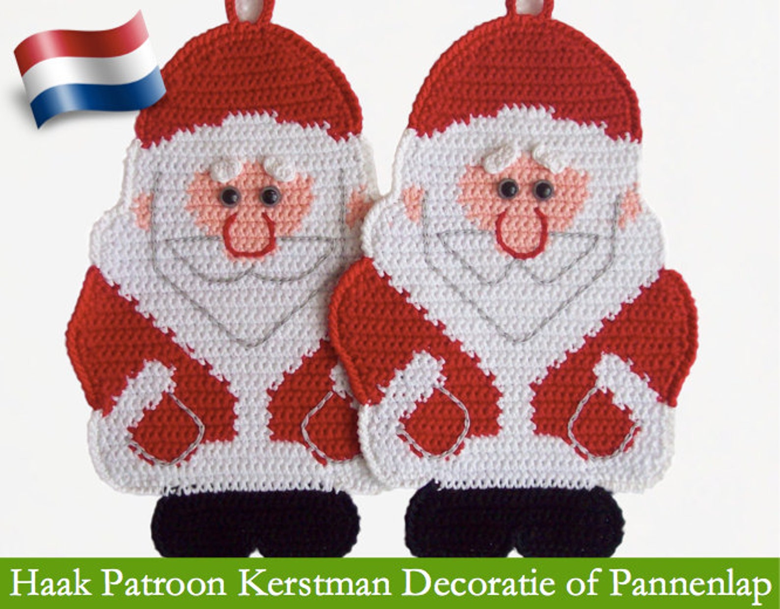 039NLY Kerstman Haak Patroon Decoratie of Pannenlap door - Etsy Nederland