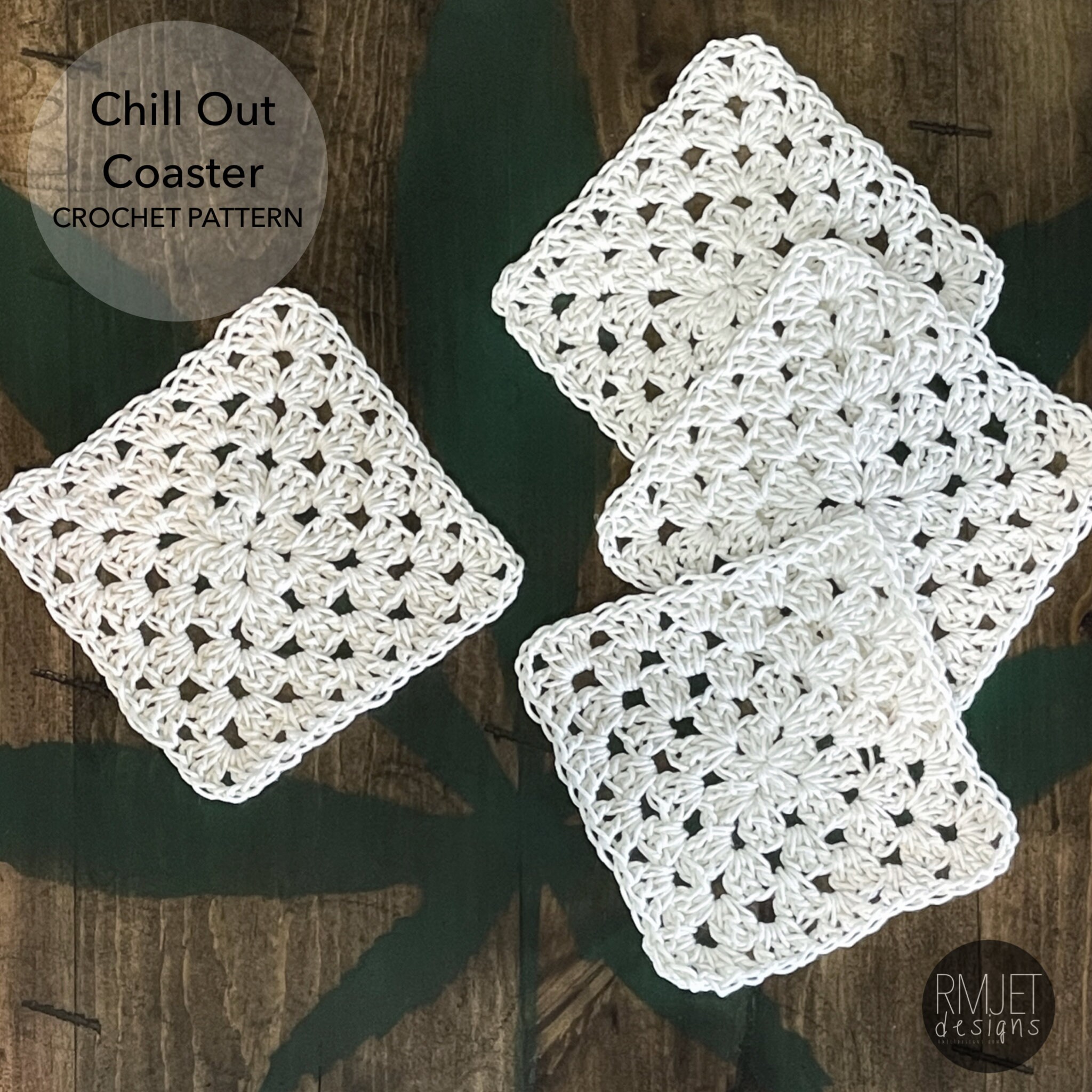 Printable Easy Chill Out Coaster Granny Square Crochet Pattern ...