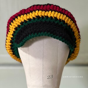 Rasta Poofy Newsboy Cap Slouchy Tam Brim Visor Hat Hippie Beanie Hat ...