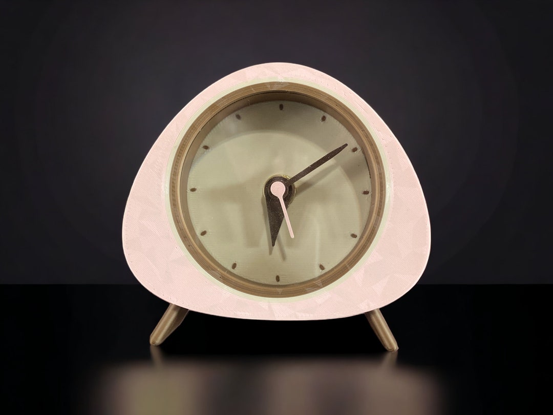 Pastel Pink, Mid Century Modern Desk and Table Clock | Unique Decor for ...