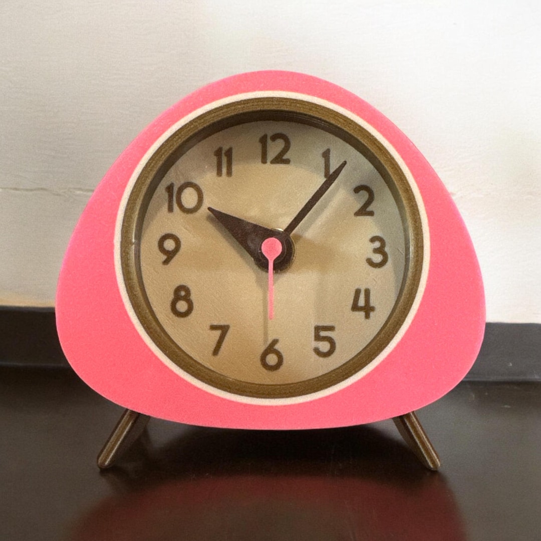 Retro Style Pink 3D Printed Silent Desk Clock - Etsy