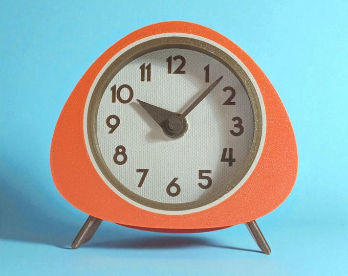 Charming Table Clock 1960s 70s Desk Clock Alarm Clock Metal Brass ...