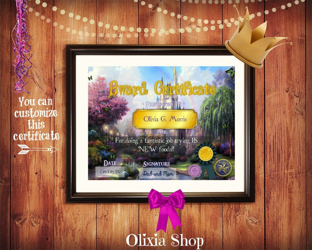 CUTE EDITABLE Girl Award Certificate - Etsy