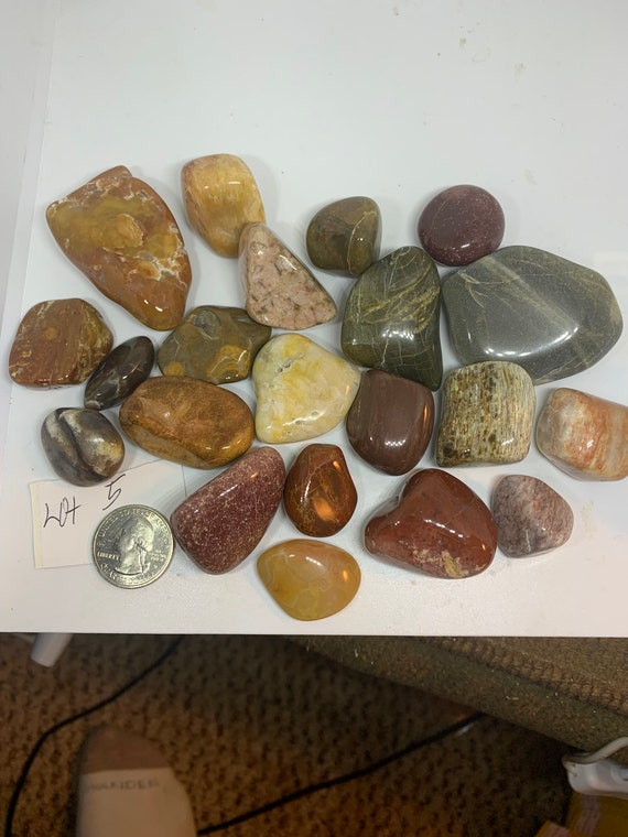 1 pound tumbled river rocks jasper agate petrified wood 5 you | Etsy