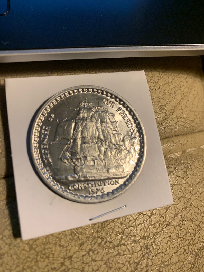 Uss Constitution Wood Ship 1976 Poseidon Mardi Gras Doubloon Token New ...