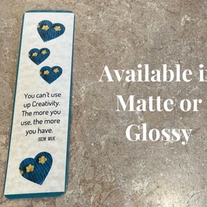 Crafty Bookmarks Glossy Bookmark Matte Book Mark Made to Order - Etsy