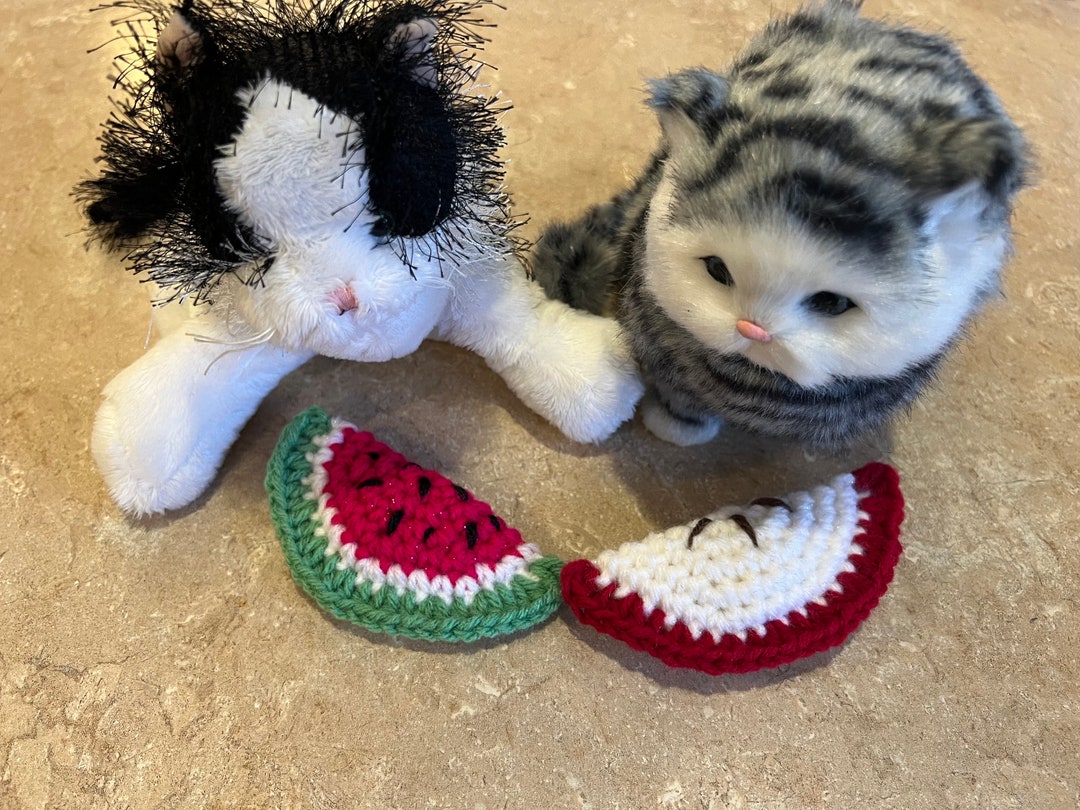 2 Pack Cat Toy • Catnip Watermelon Slice + Apple Slice • for Cats ...