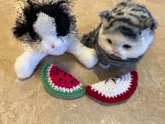 2 Pack Cat Toy Catnip Watermelon Slice Apple Slice for Cats Kittens Made to Order Etsy UK