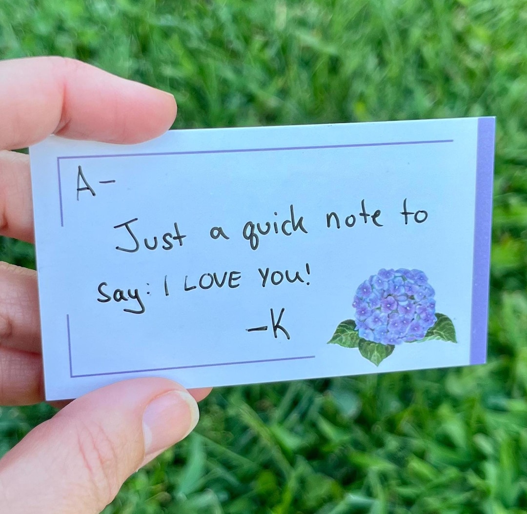 Hydrangea "mini Messages" 50 Note Cards, Small Watercolor Prints, Blank ...