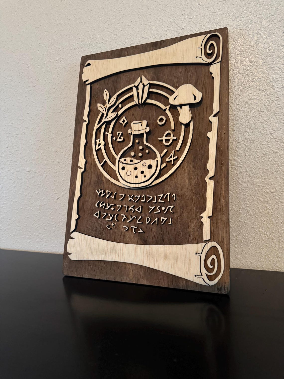 Alchemic Recipe Spell Slate – Laser Cut Wood Wall Art | Fantasy Decor ...