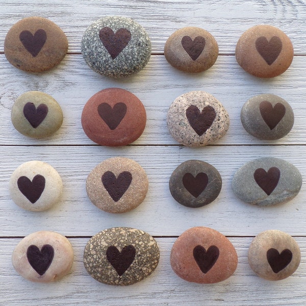 Heart Painted Rocks - Etsy