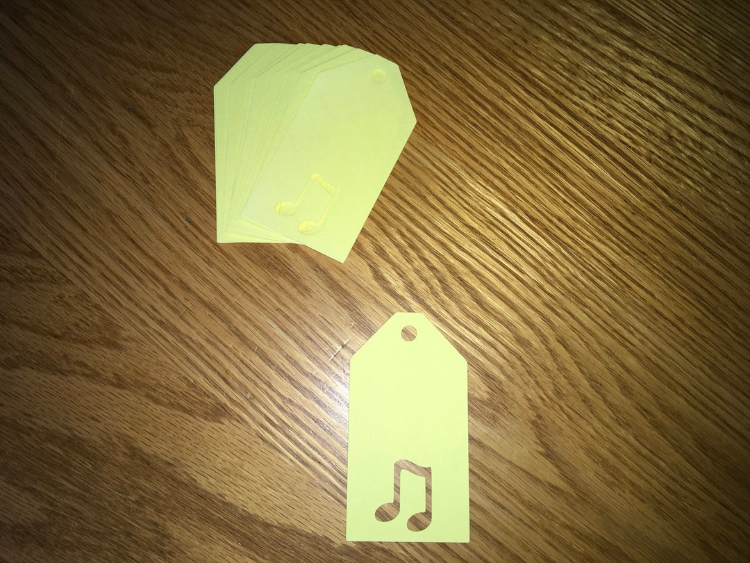 15 Pale Yellow Music Note Die Cut Tags - Etsy