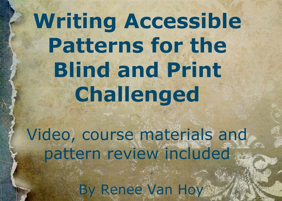Writing Accessible Patterns for the Blind and Print Challenged - Etsy