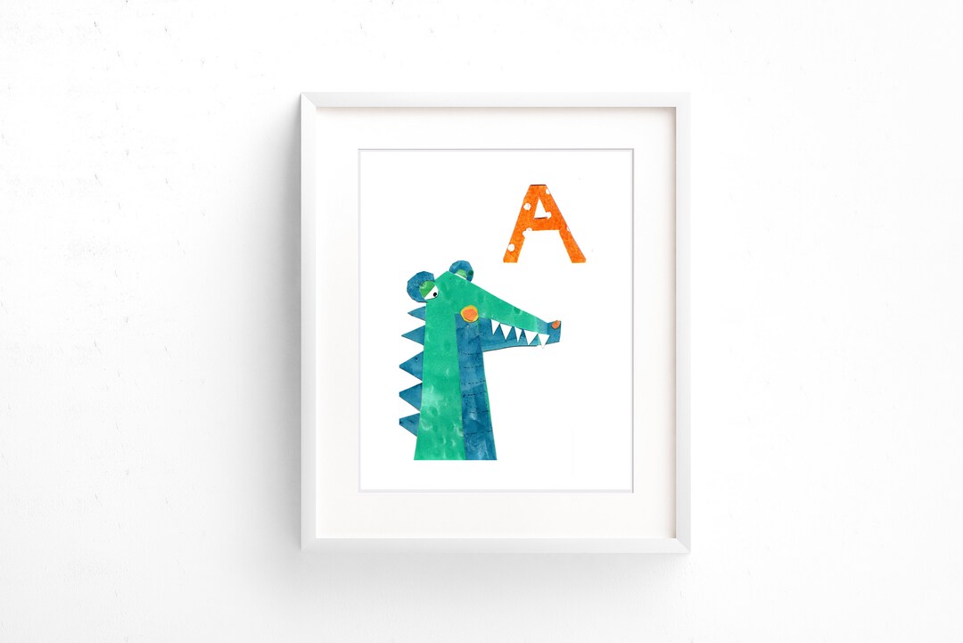 Alphabet Letter A-alligator-5x7"-8x10"-baby Gift-childrens Wall Decor ...