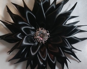 Satin flower brooch | Etsy
