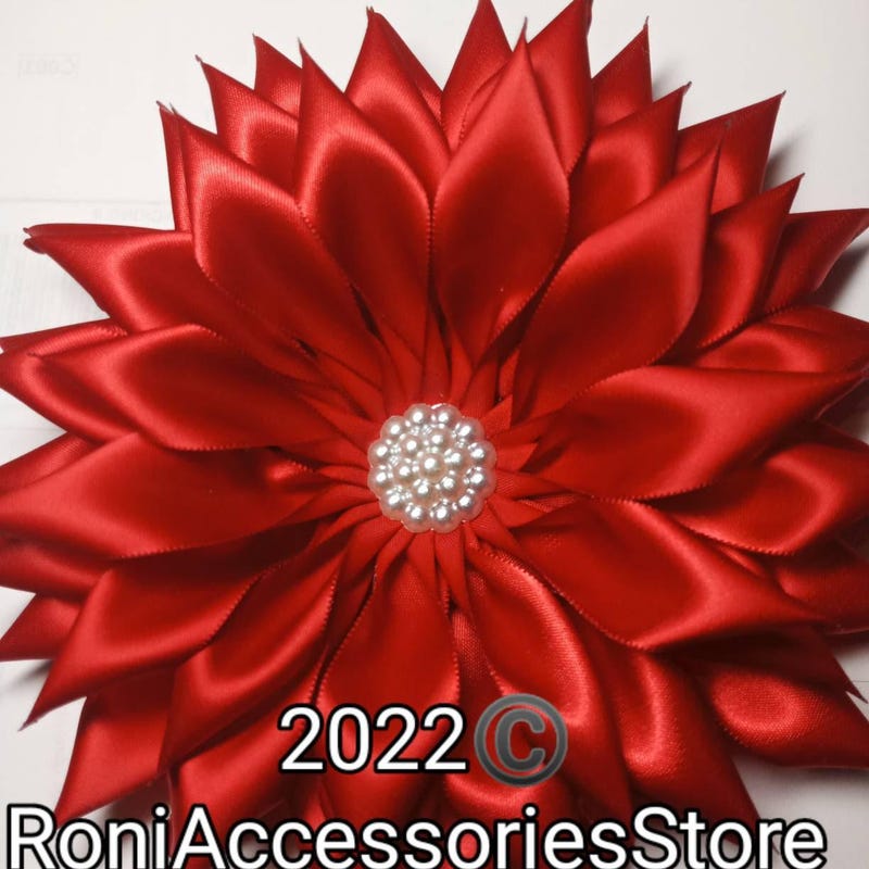 Flower Pin Brooch Red - Etsy
