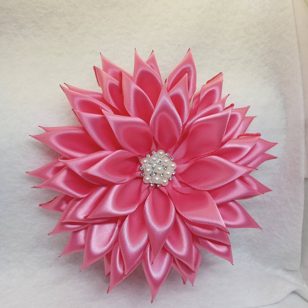 Pin Corsage Hot Pink Satin Ribbon Flower - Etsy