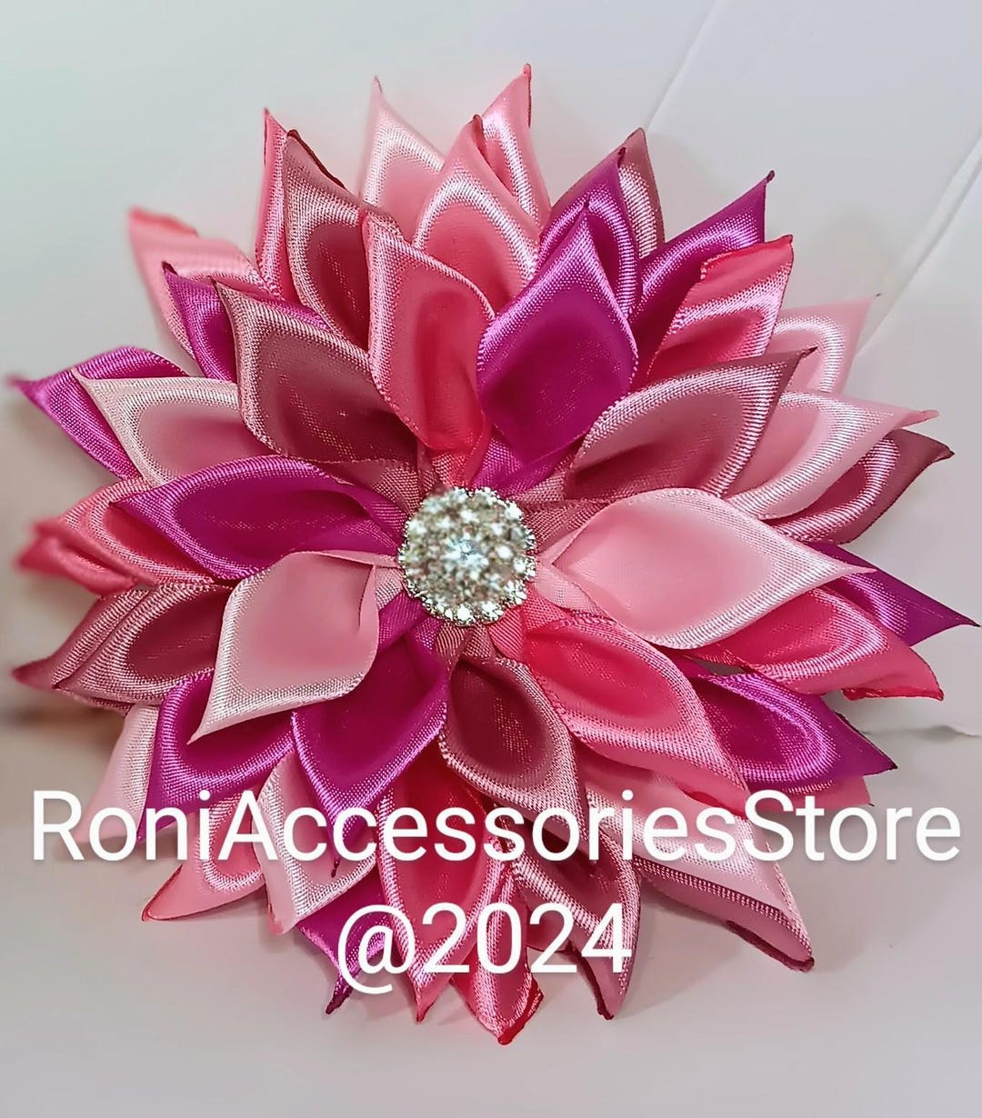 Pin Corsage Multi-pink Colors Single Layer Satin Ribbon Brooch Handmade ...