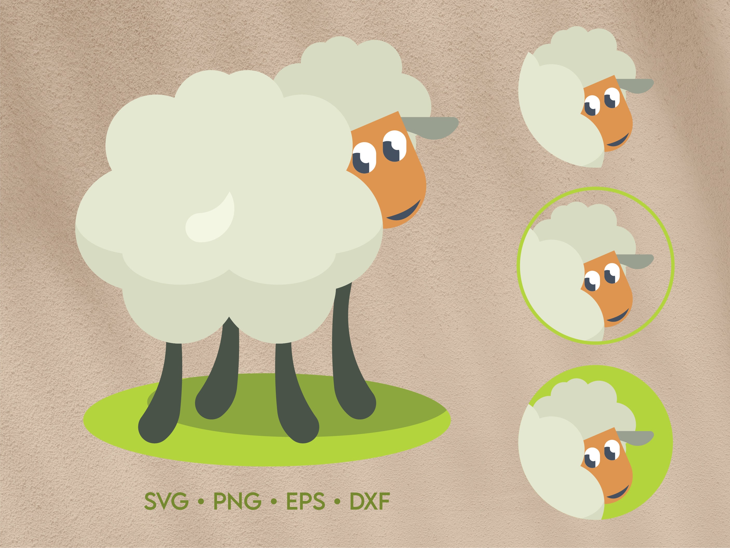 Sheep Clipart Cute Sheep SVG Sheep Vector Curious Sheep - Etsy