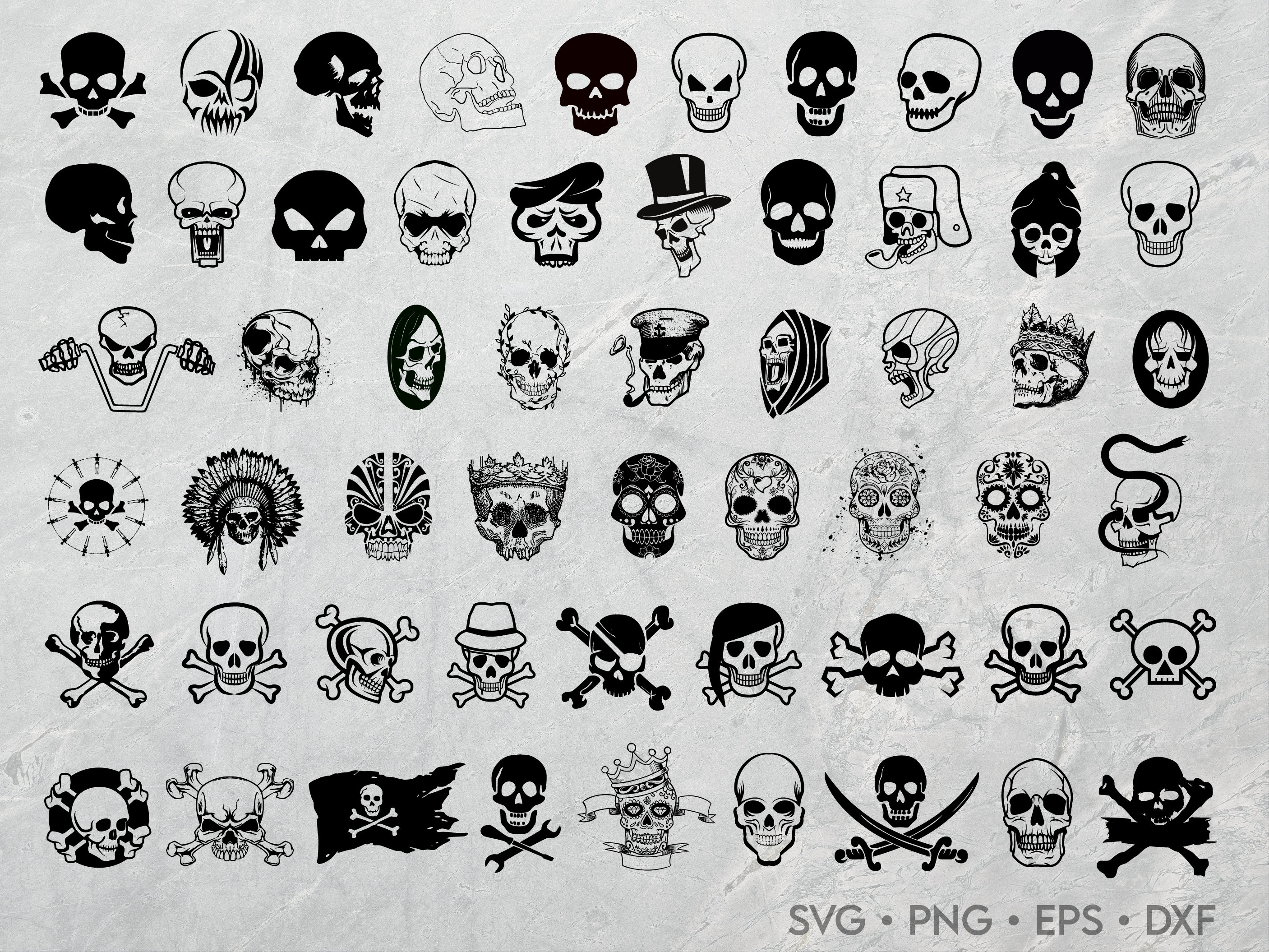 Skulls Bundle SVG Halloween SVG Svg Skulls Halloween - Etsy