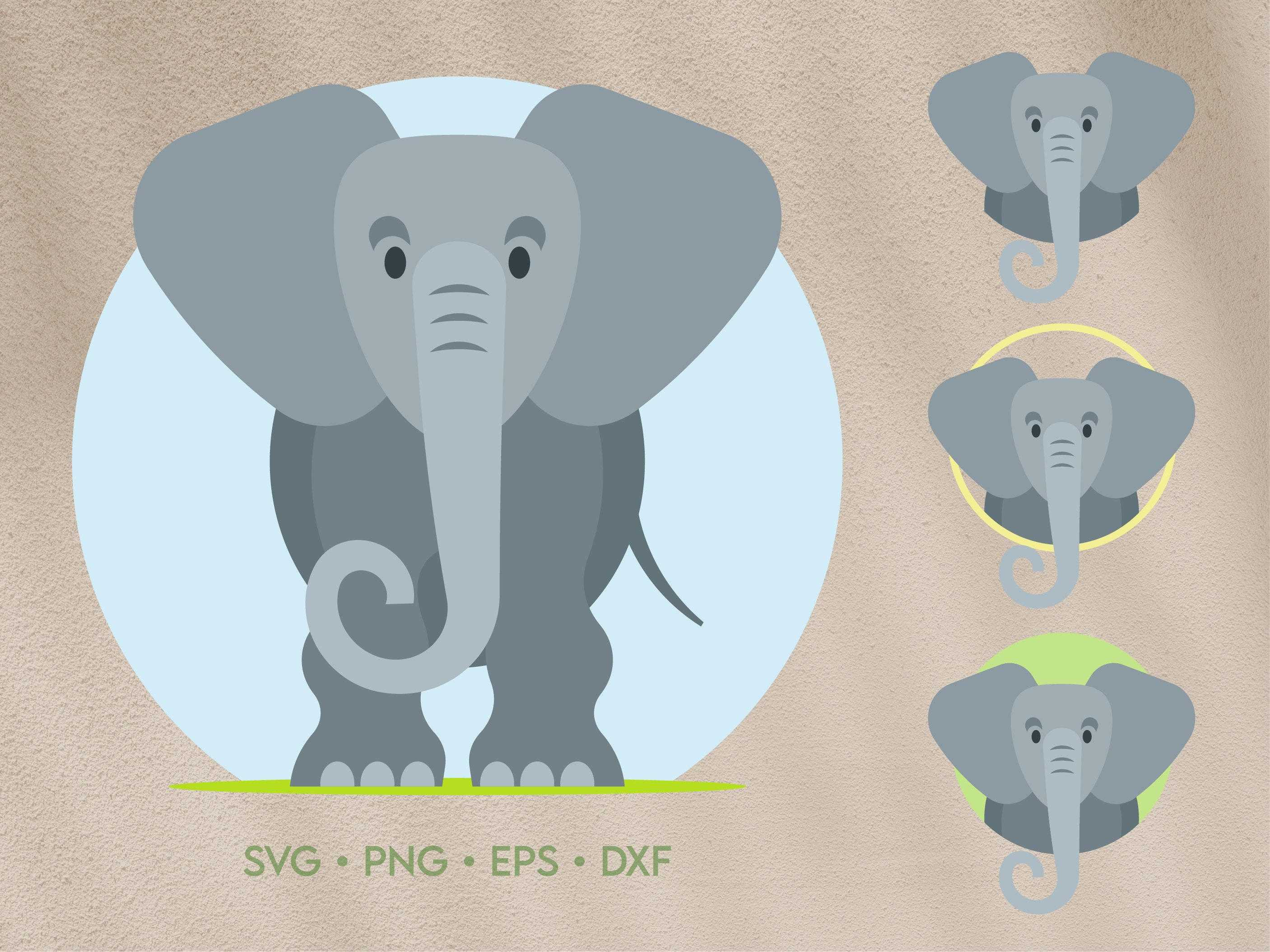 Cute Elephant Clipart - Elephant SVG - Baby Elephant Vector - Elephant ...