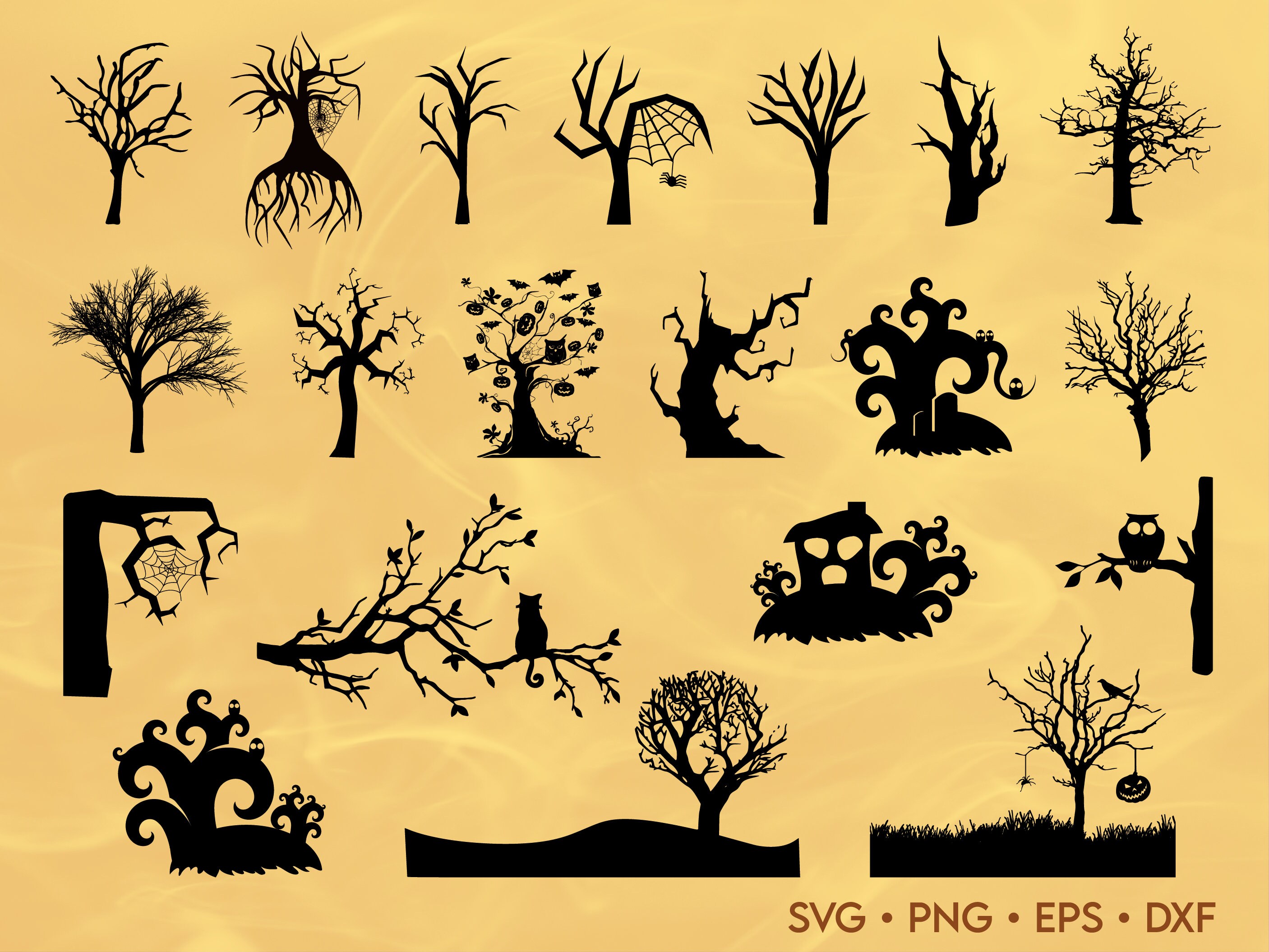 Spooky Trees SVG Halloween SVG Svg Halloween Trees Halloween Clip Art ...